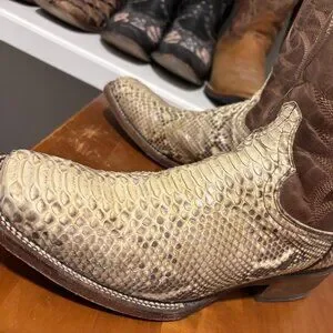 Shoes | Genuine Python Skin Square Toe Cowboy Boots | Poshmark